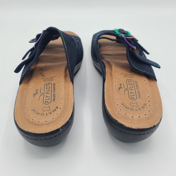 Fly Flot | Shoes | Fly Flot Leather Buckle Fasten Mule Open Toe Rainbow ...